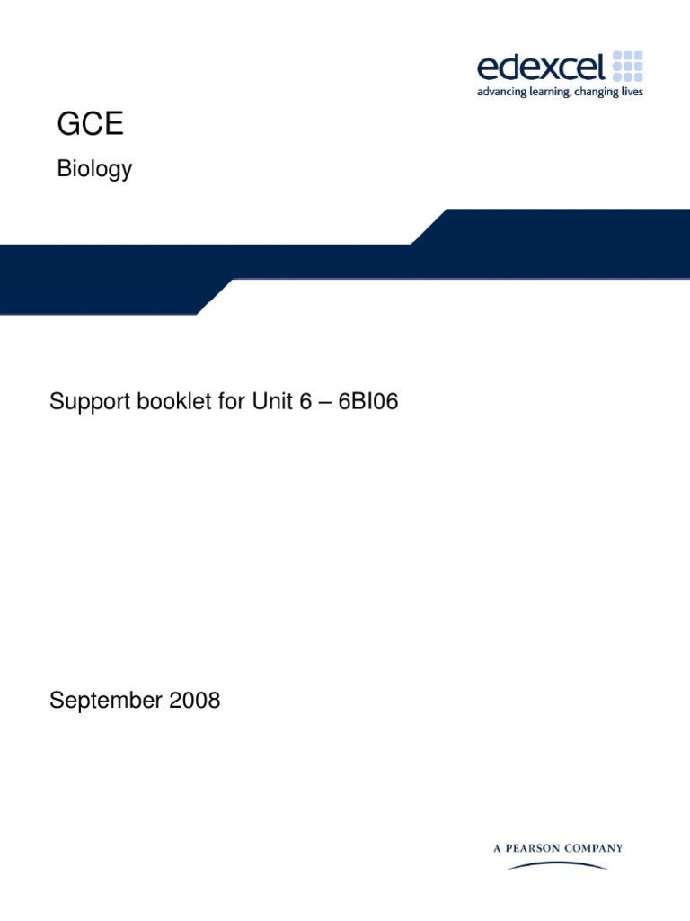 GCE Biology Unit 6 TSM Final (Unit 6 Guide and Examples From Edexcel ...