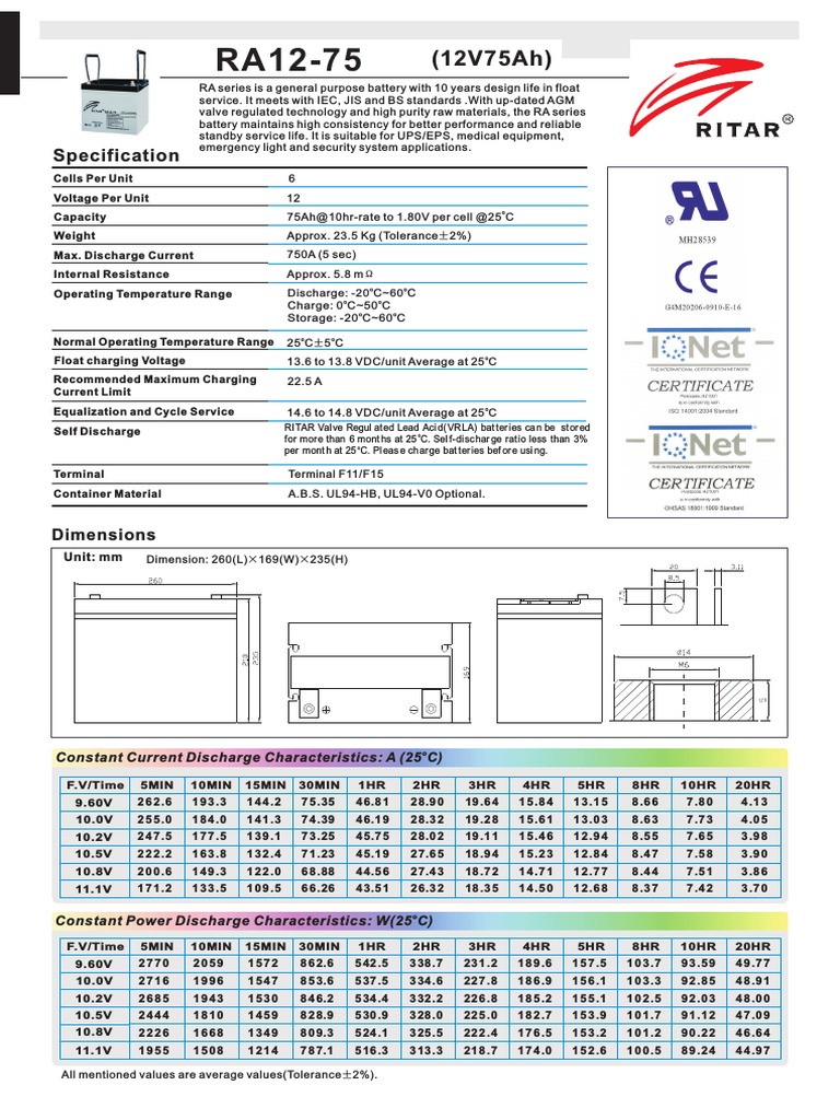UPS Battery Specification | Energy Storage | Battery (Electricity)