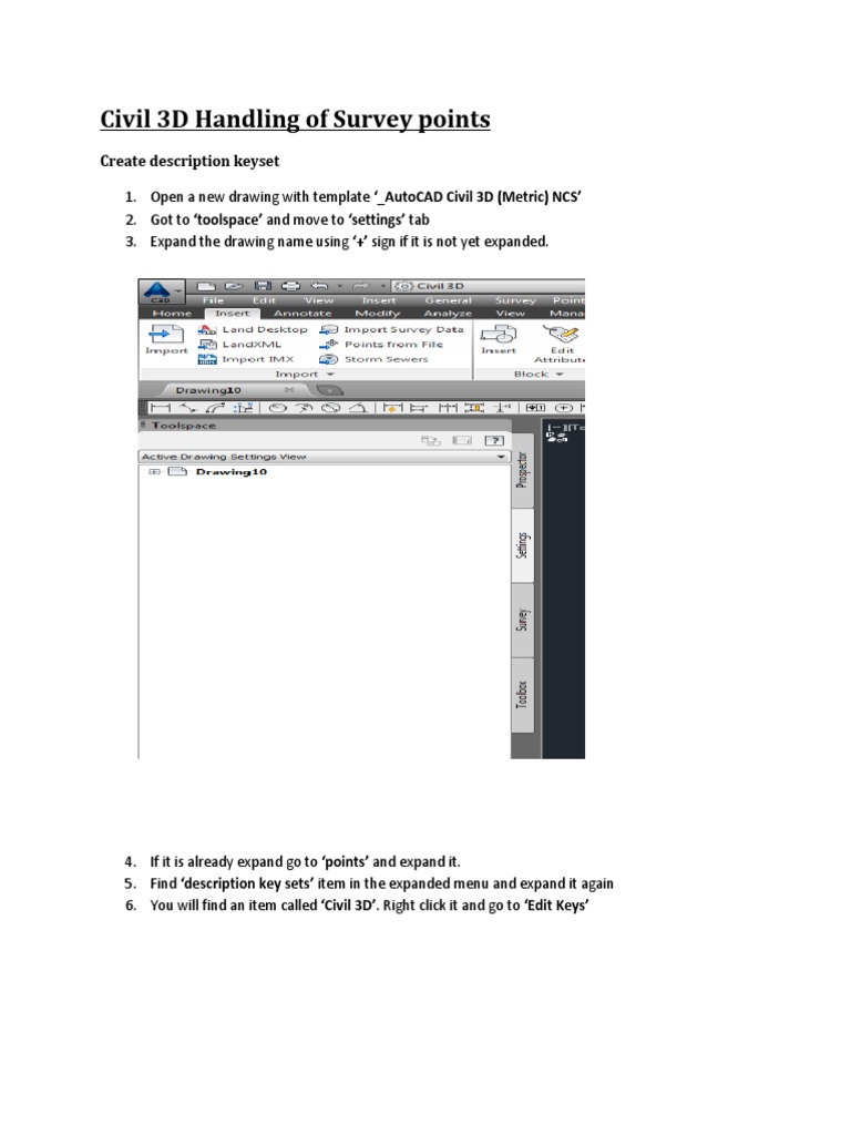 Civil 3D Handling of Survey Points Practice Manual | PDF | File Format | Comma Separated Values