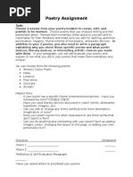 Poetry Rubric | PDF | Poetry | Writing