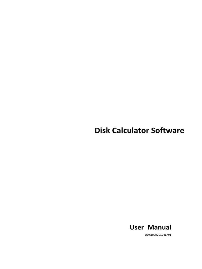 Disk Calculator Software User Manual | PDF | Button (Computing ...