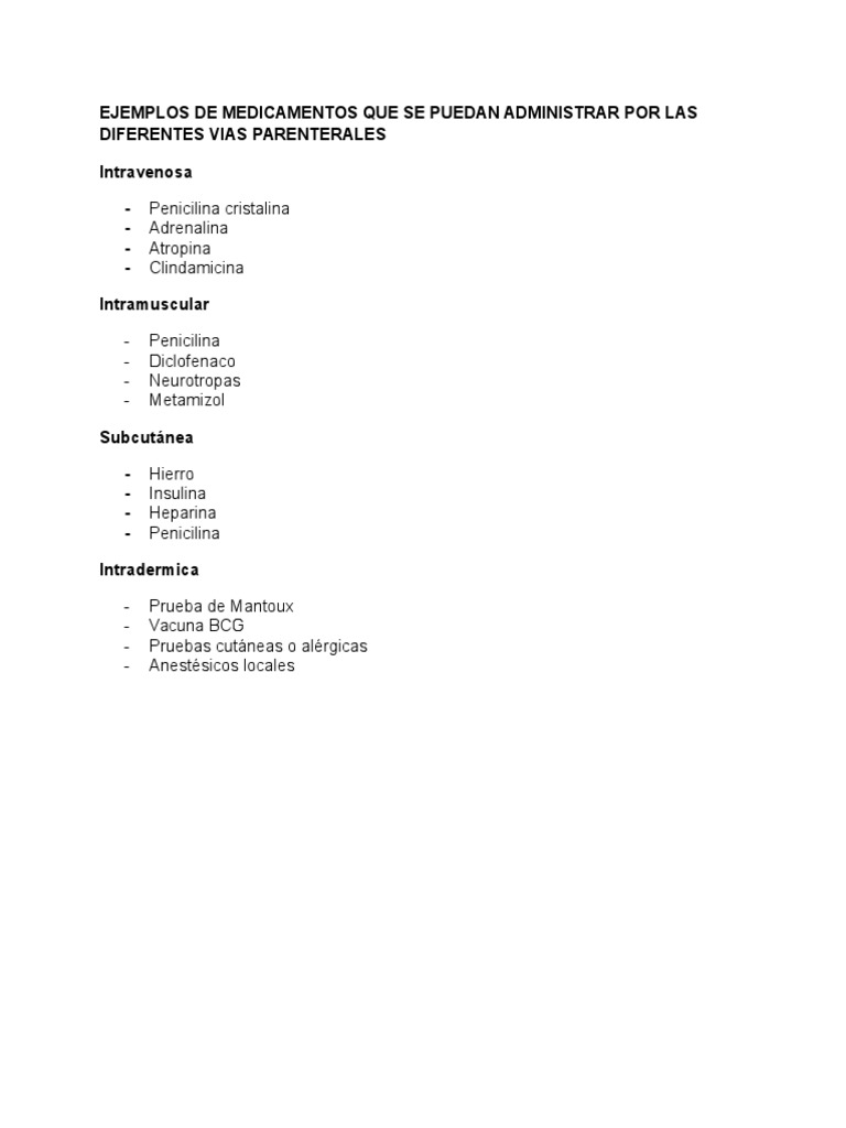 Ejemplos de Medicamentos - Hipodermia | PDF