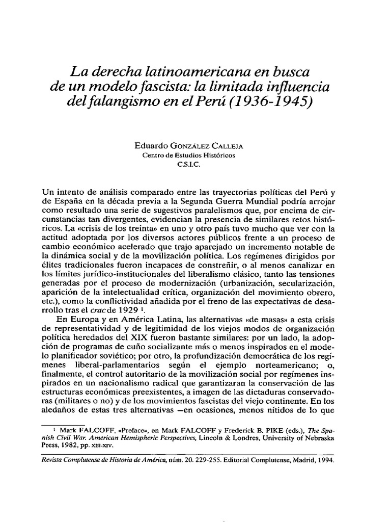Fascismo y populismo en el Perú (1930-1945) | PDF | Fascismo | Perú