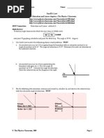 Snell's Law Problem Set Worksheet | PDF | Science & Mathematics