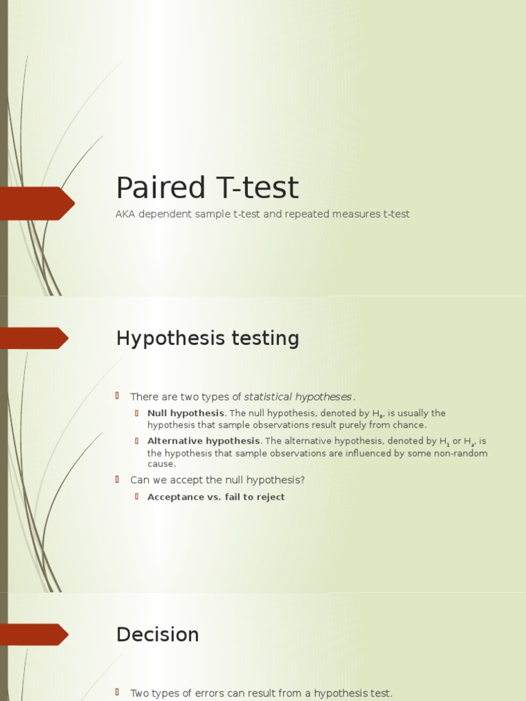 Paired T-Test: AKA Dependent Sample T-Test and Repeated Measures T-Test ...