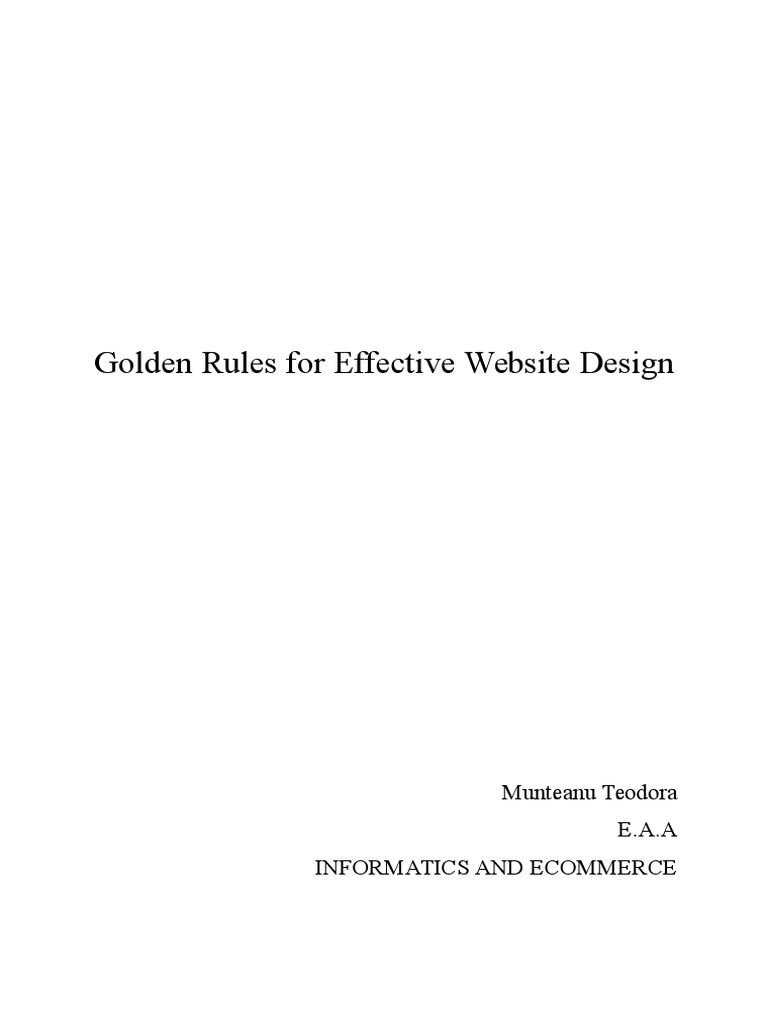 Golden Rules of Web Design Explained | PDF | Occam's Razor | Websites