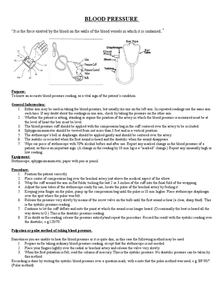 Blood Pressure Note | PDF | Pulse | Blood Pressure