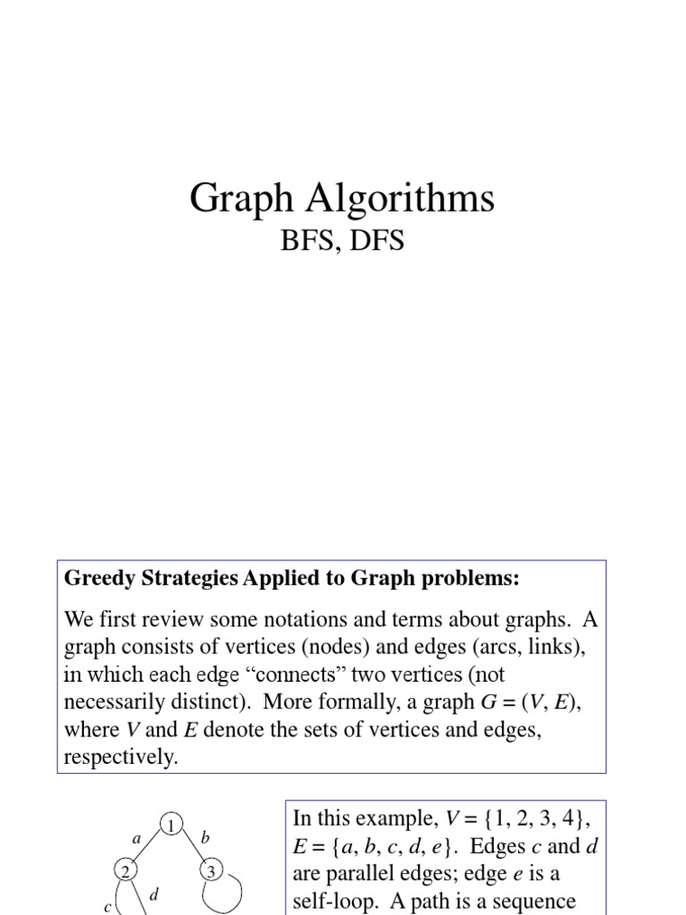 Graph Algorithms Bfs Dfs Pdf Algorithms Theoretical Computer 5827