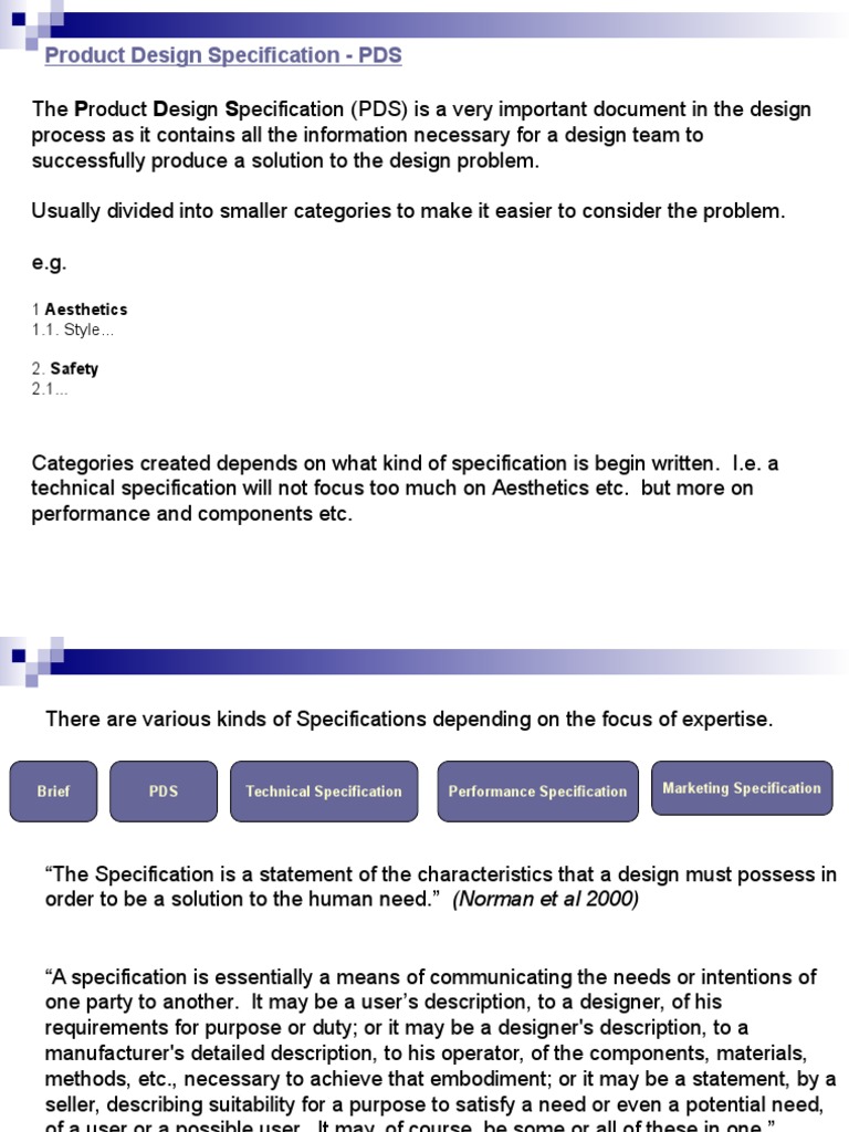 Product Design Specification | PDF | Product Design | Specification ...