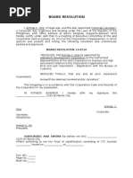 Sample Board Resolution (Authorized Representative DOLE) | Board Of ...
