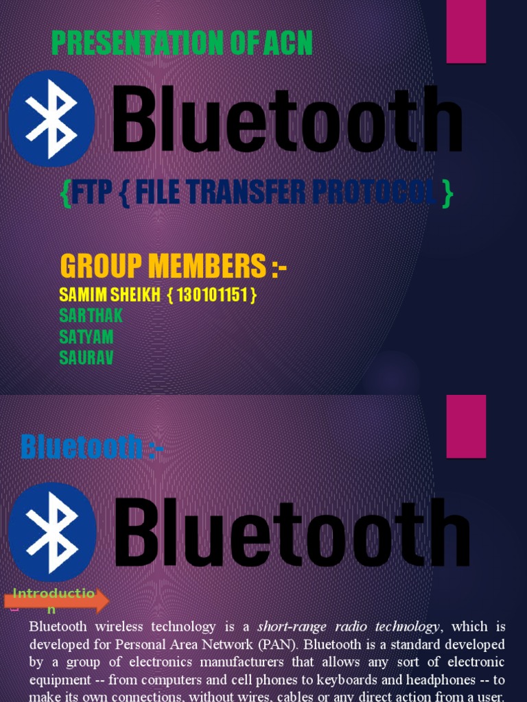 Presentation of Acn: FTP (File Transfer Protocol | PDF | File Transfer Protocol | Bluetooth