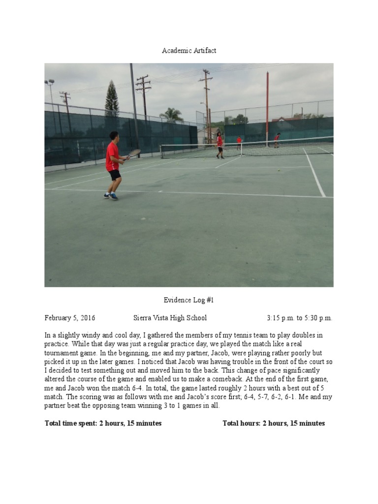 Tennis Practice Match Analysis | PDF