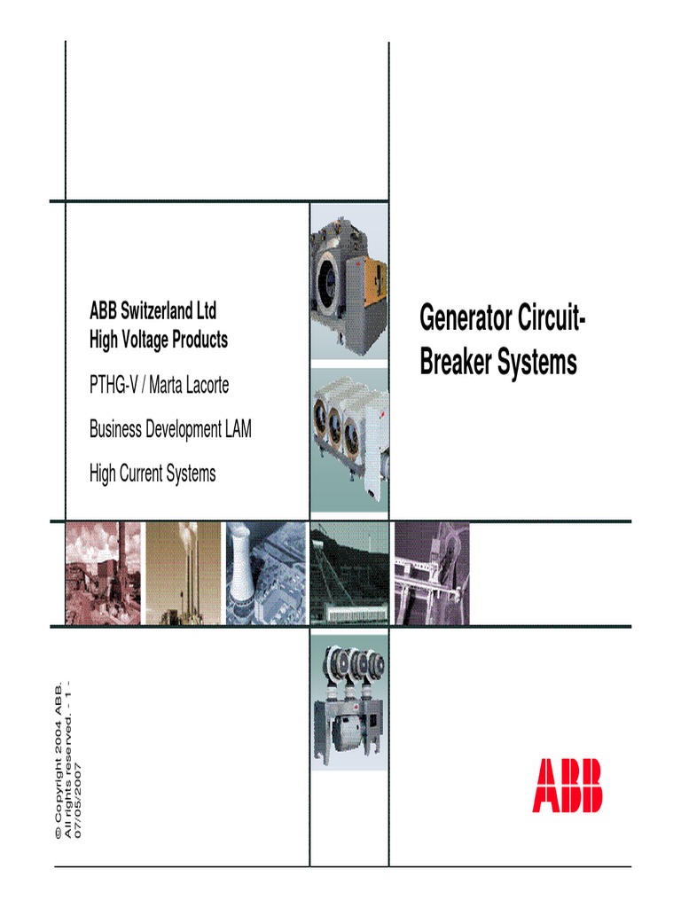 Presentation On ABB GCB | PDF | Transformer | Energy Technology