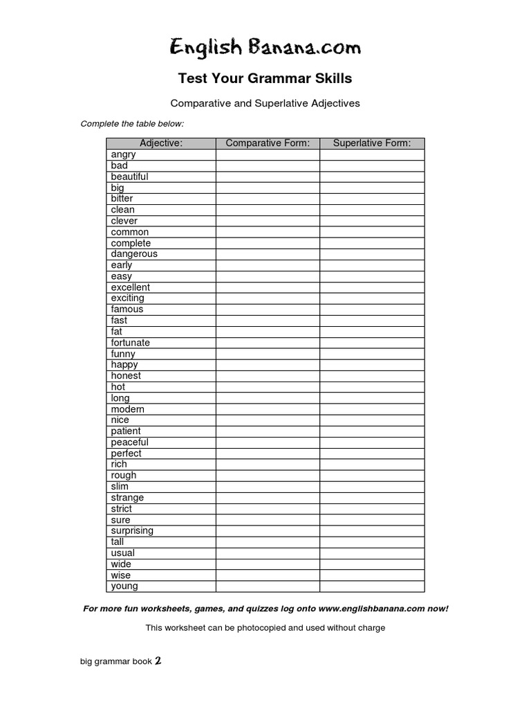 Comparative and Superlative Adjectives | PDF
