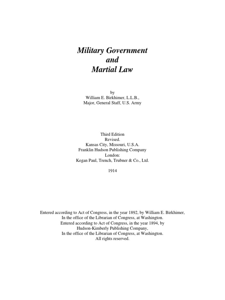 Military Government and Martial Laws | PDF | Military Occupation ...