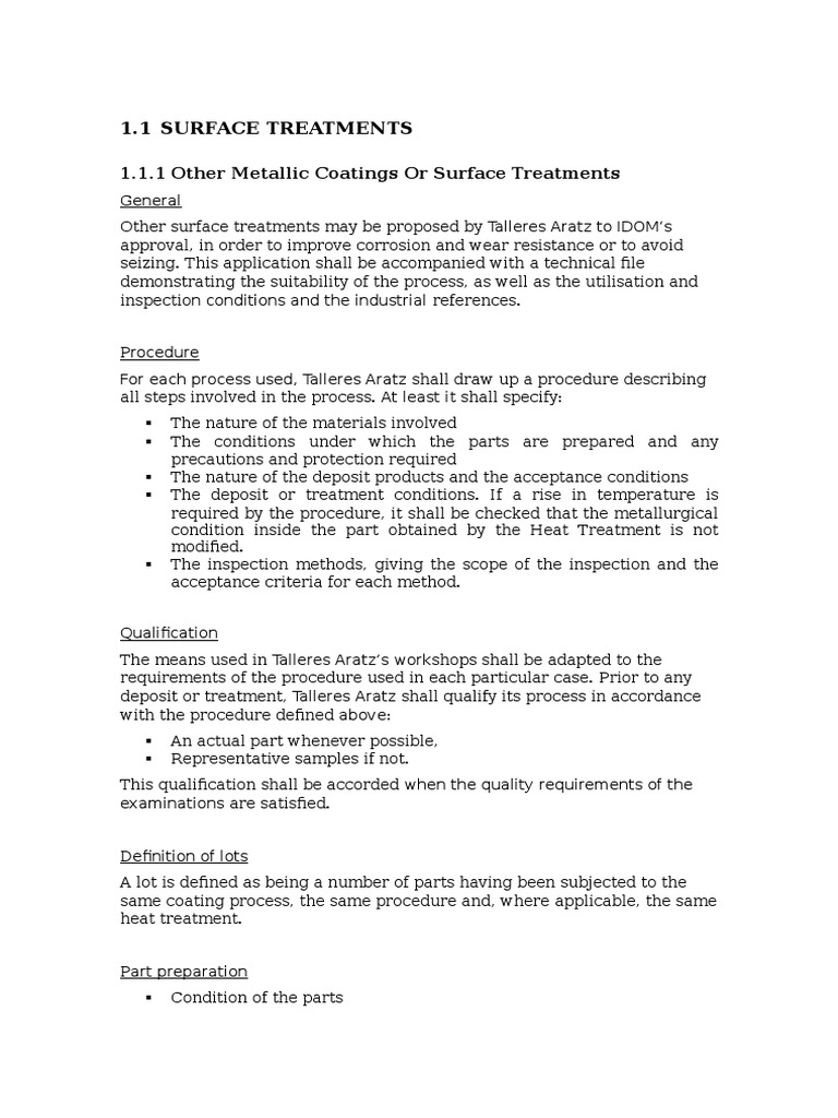 Other Metallic Coatings or Surface Treatments | PDF | Engineering ...