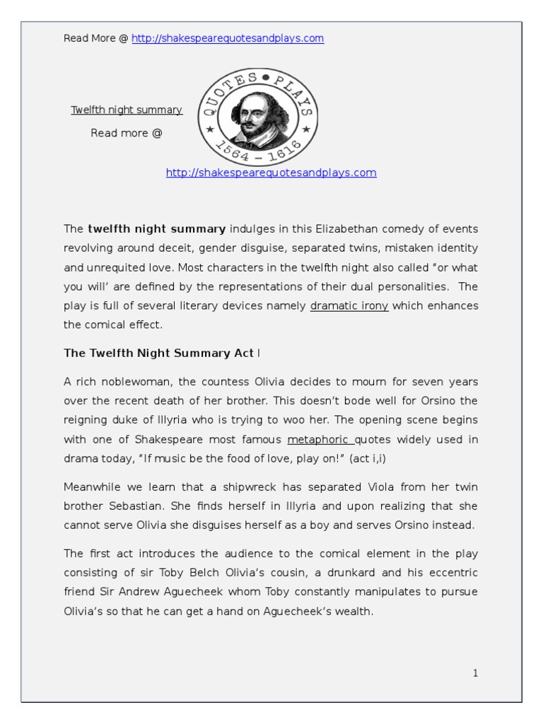 The Twelfth Night PDF | PDF | Twelfth Night | Shakespearean Comedies