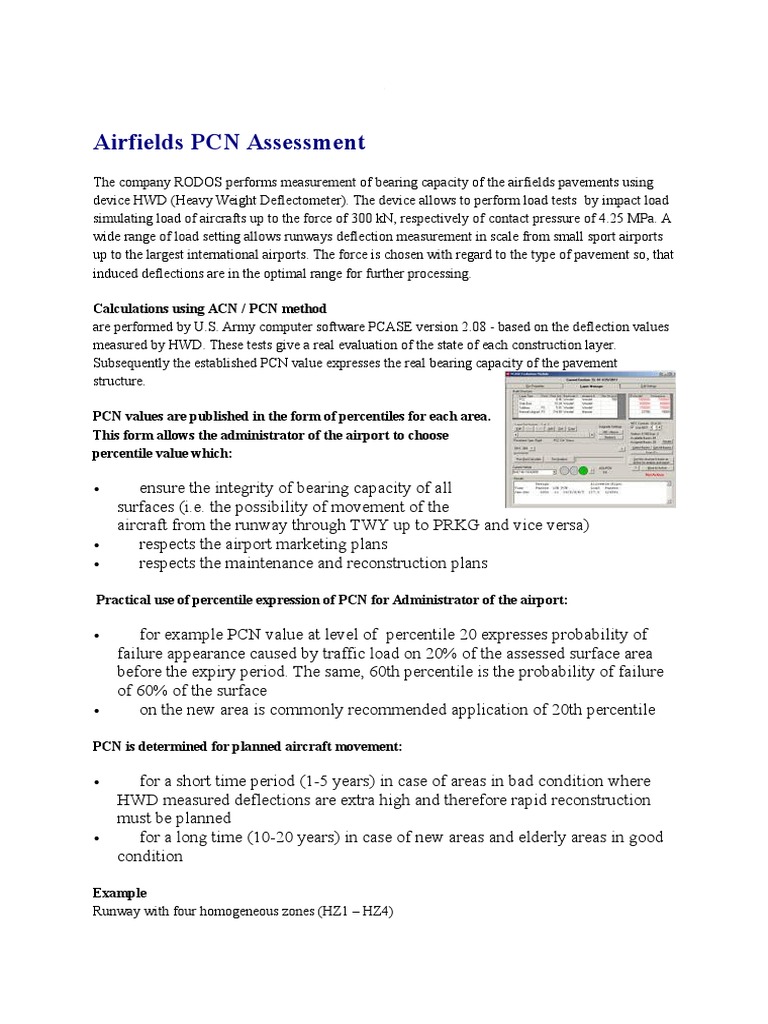 Airfields PCN Assessment: Calculations Using ACN / PCN Method | PDF ...