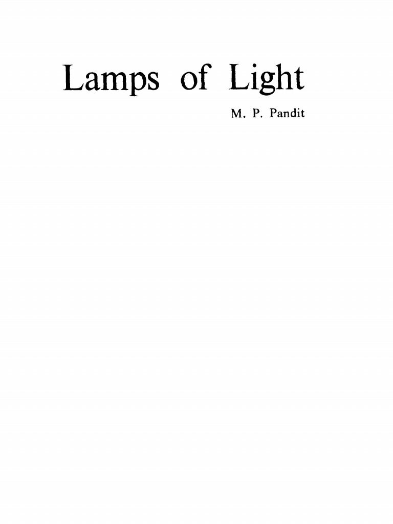 Lamps of Light by MP Pandit | PDF | Plane (Esotericism) | Dream