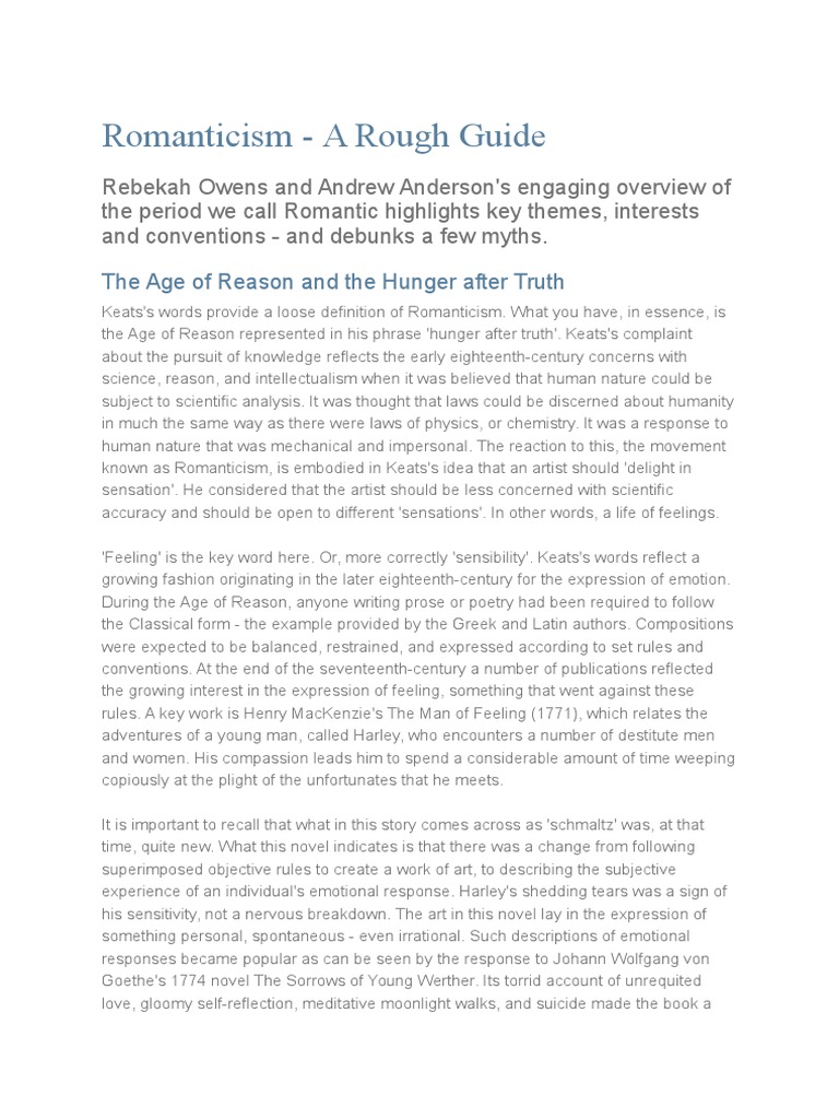 Romanticism - A Rough Guide | PDF | Romanticism | Frankenstein