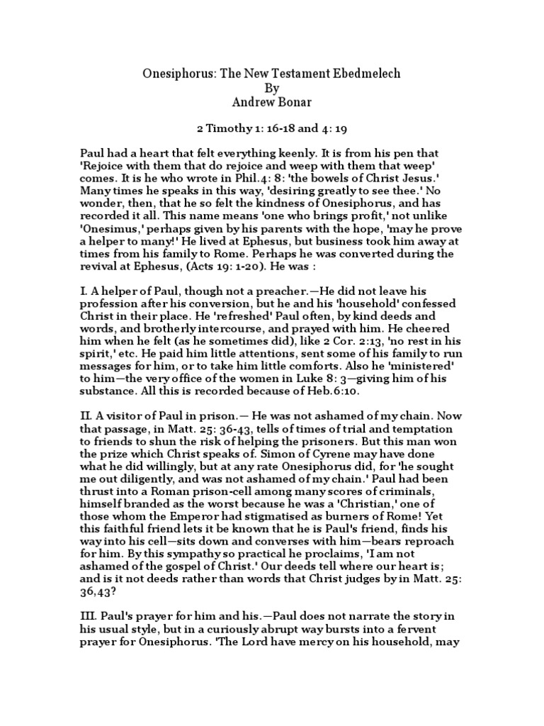 Onesiphorus | PDF | Paul The Apostle | Jesus