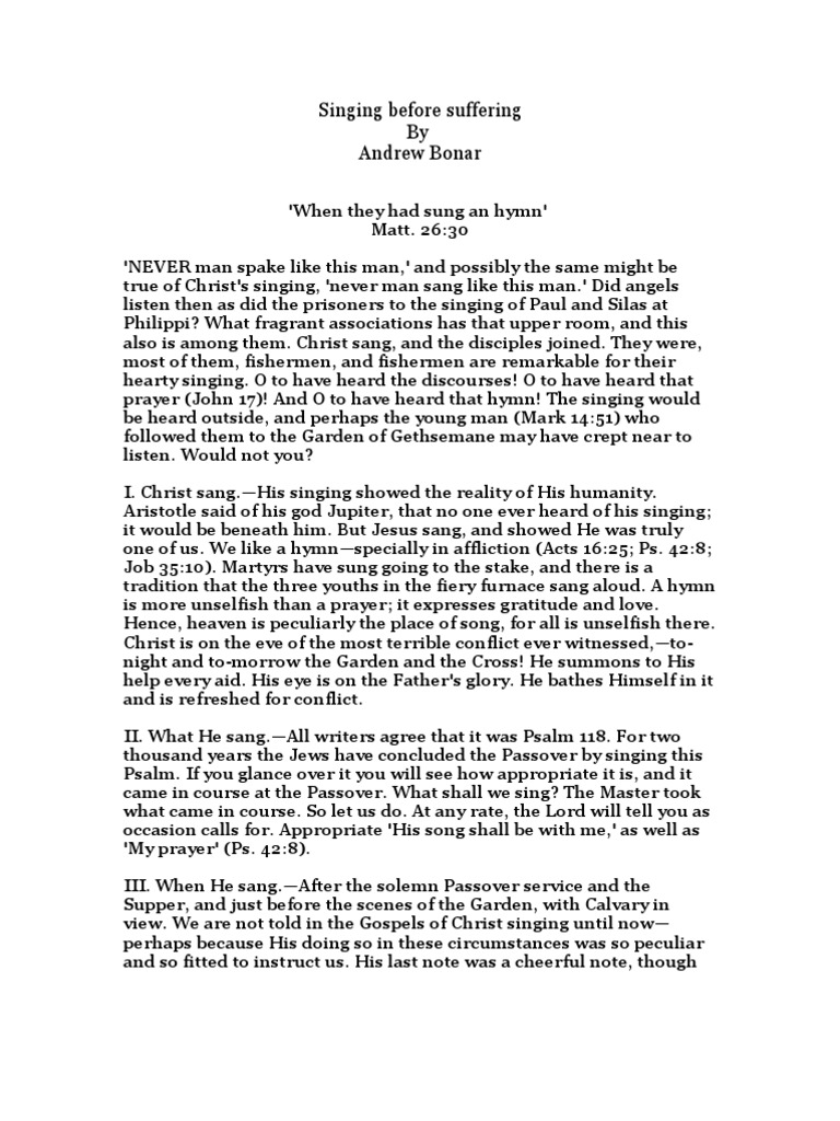 Singing Before Suffering | PDF | Jesus | Religious Behaviour And Experience