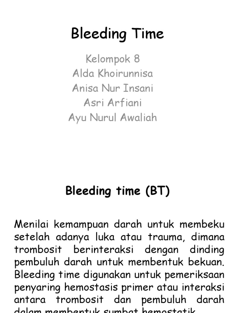 Panduan Lengkap Bleeding Time dan Metode | PDF | Kesehatan Holistik