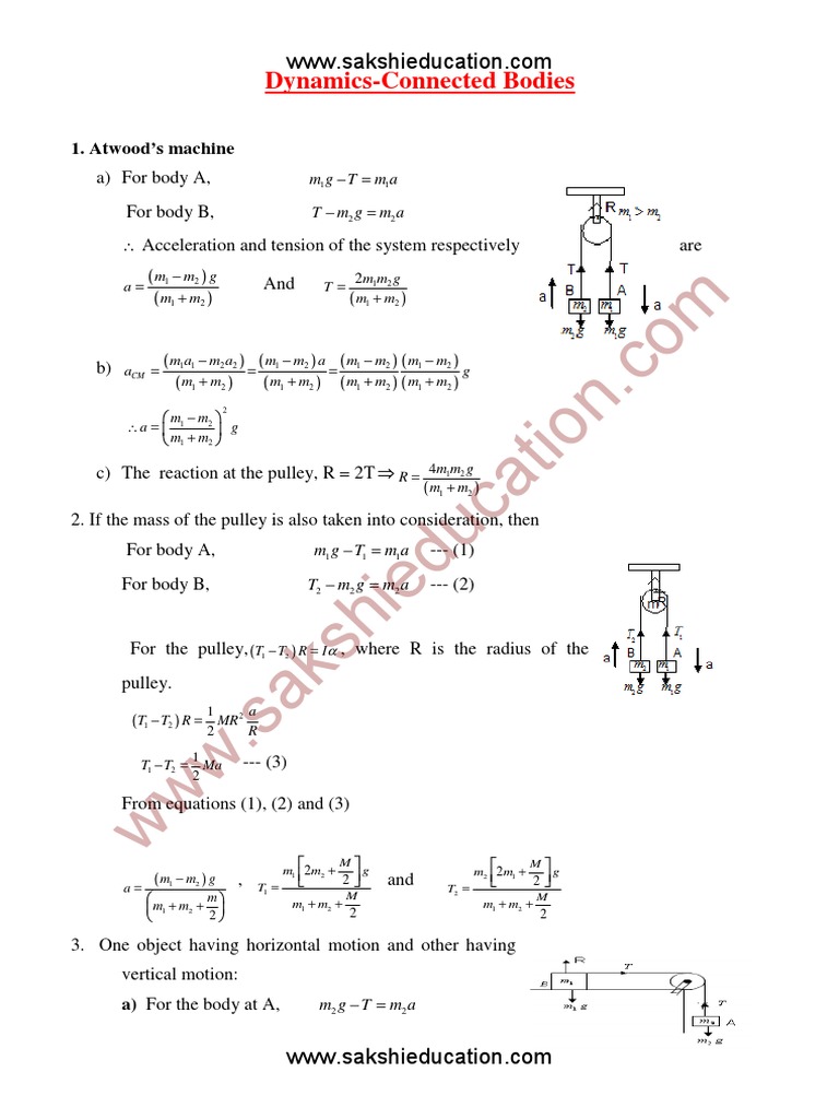 2 Connected Bodies | Tension (Physics) | Motion (Physics) | Free 30-day ...