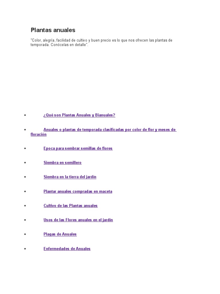 Plantas Anuales | PDF