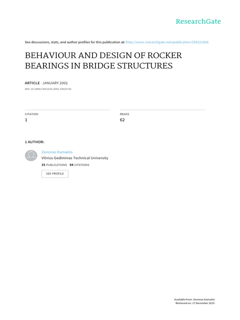 Rocker Bearings in Bridge Structures | PDF | Bearing (Mechanical ...
