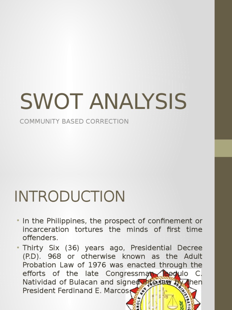 Swot Analysis | PDF | Prison | Probation