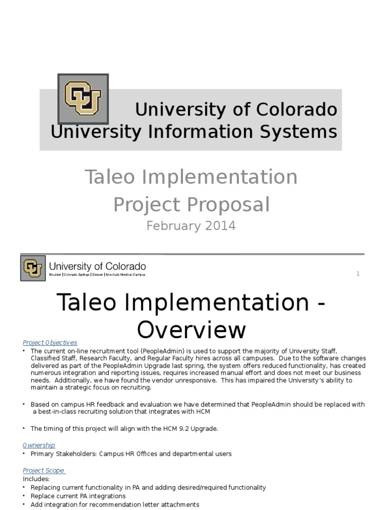 Taleo Implementation Proposal | PDF | Recruitment | Cloud Computing