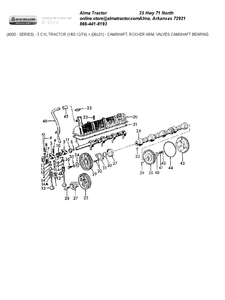 Ford 4000 Camshaft Rocker ASSy Parts | PDF | Engines | Machines