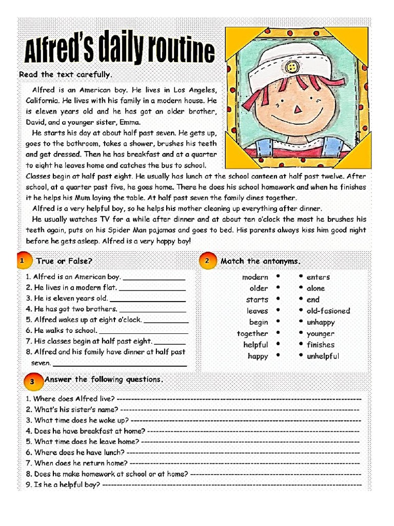 Alfred's Daily Routine | PDF