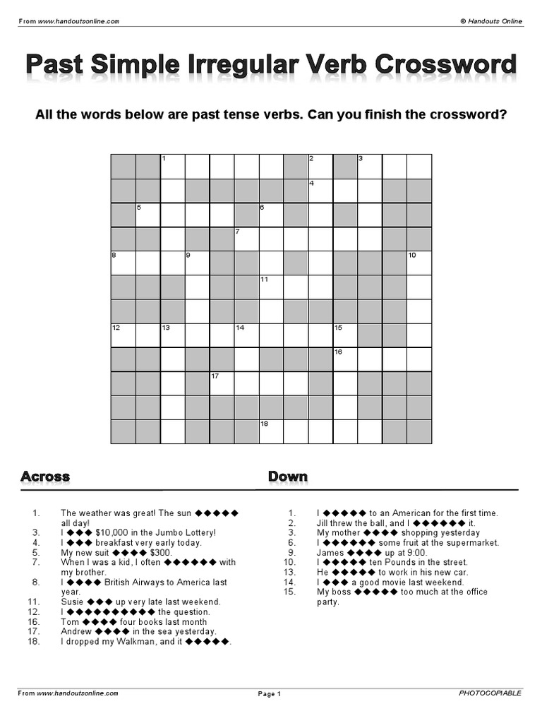 Irregular Verbs 1 | PDF