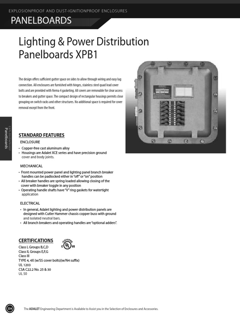 ATEX Lighting Panelboards | PDF | Wire | Electrical Equipment