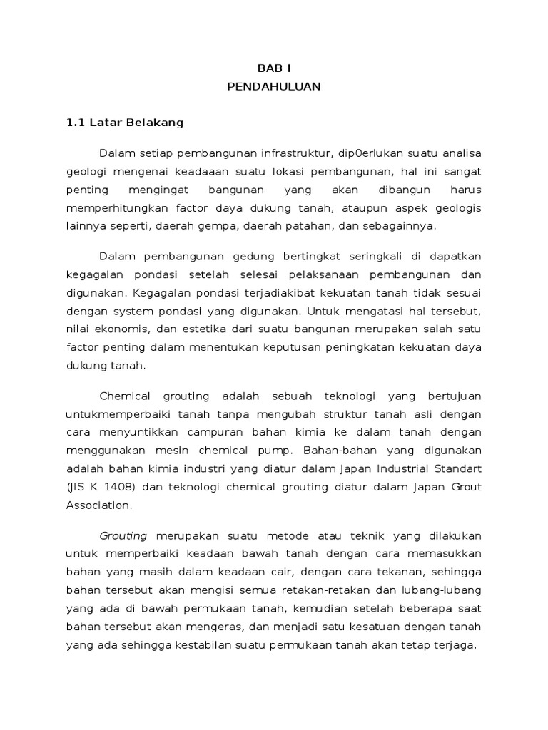 Metode Grouting Alakadarnya | PDF