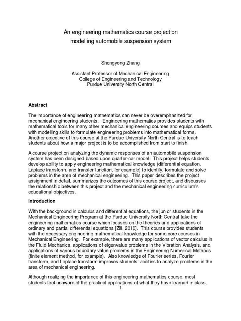 Suspension Math Model | PDF | Engineering | Mechanical Engineering