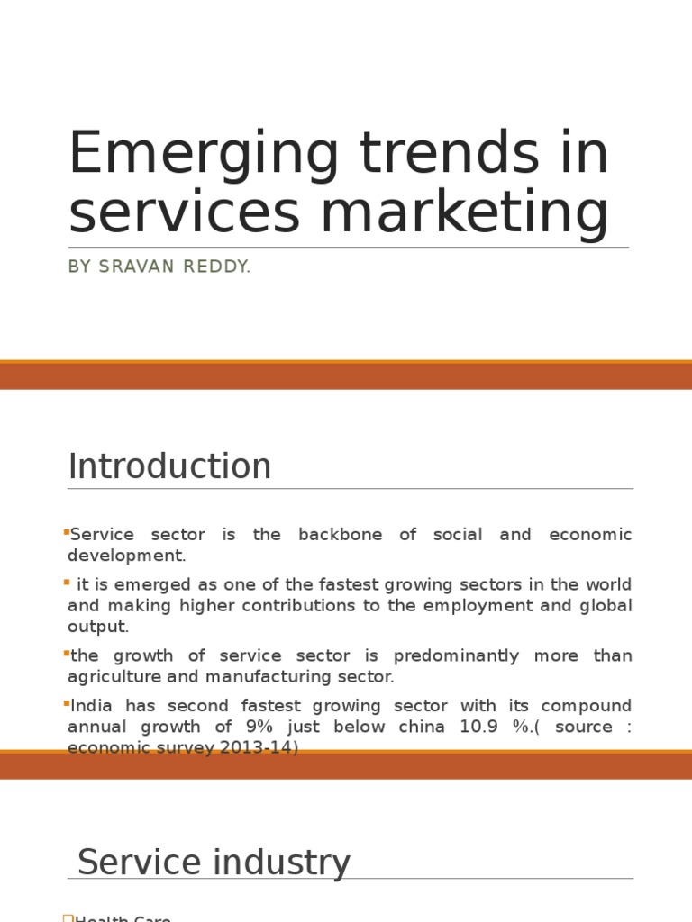 Emerging Trends in Services Marketing. | PDF | Tertiary Sector Of The ...