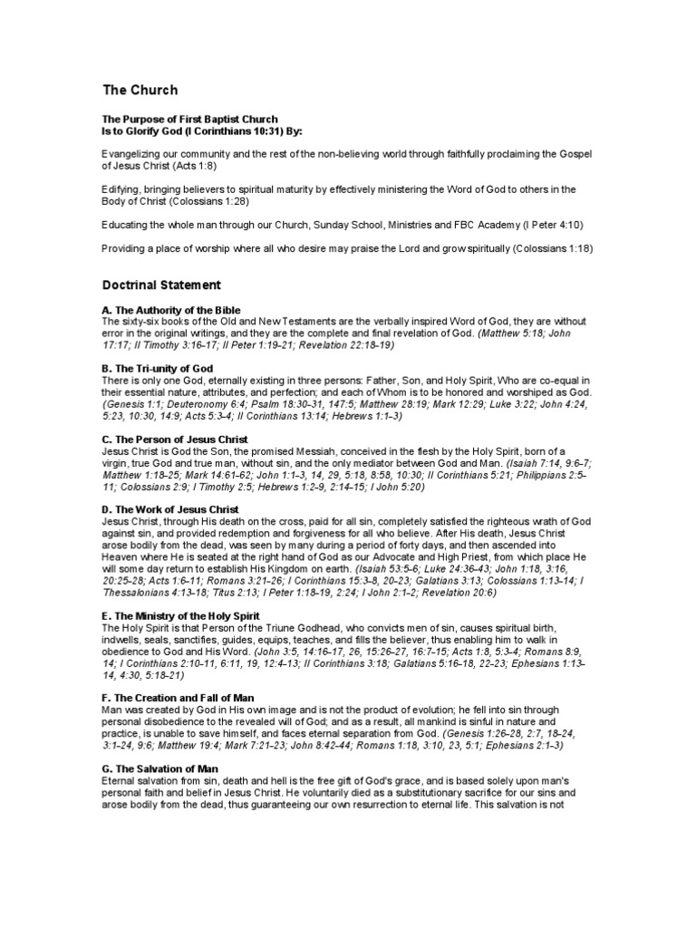 The Church: Doctrinal Statement | PDF | Eternal Life (Christianity ...