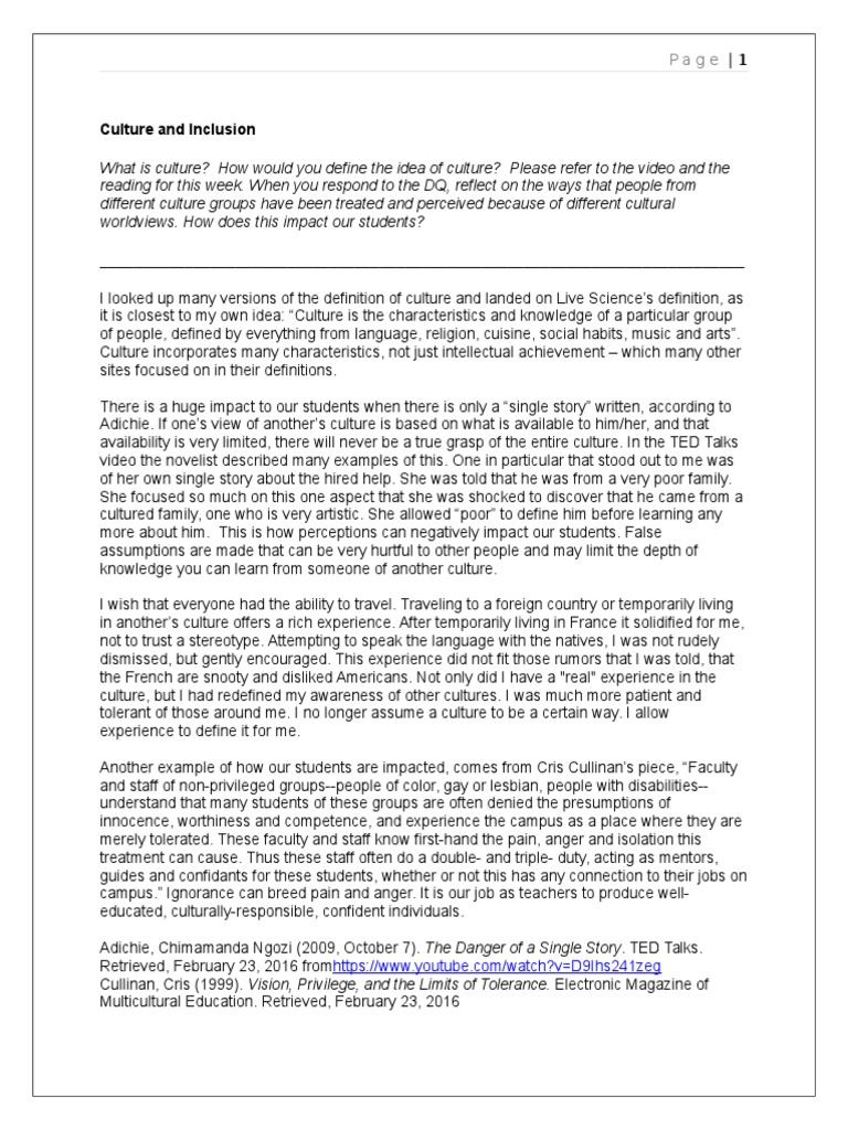 Understanding Culture and Inclusion in Schools | PDF | Reading (Process ...