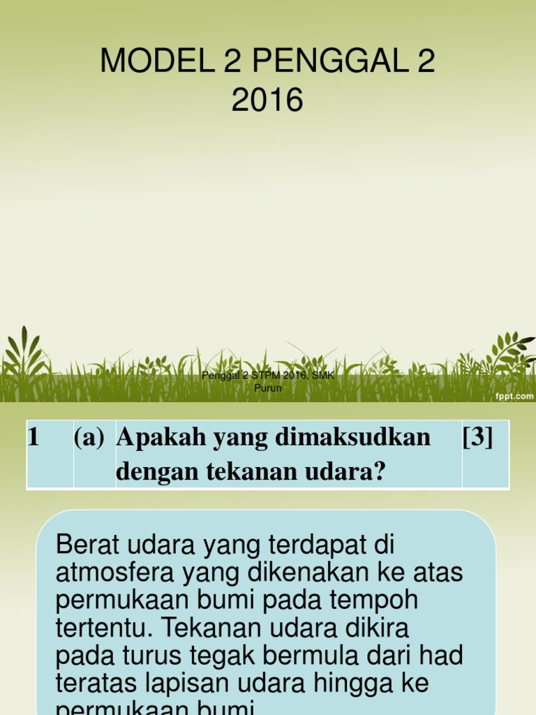 Skema Kertas Model 2 Geografi STPM Penggal 2 2016 | PDF