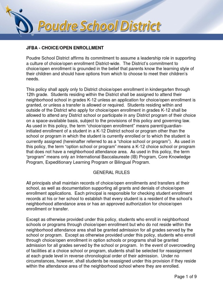 Psd School Choice Guidelines Pdf School Choice University And
