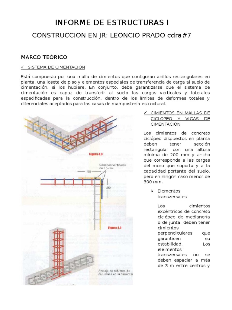 1.informe de Estructuras I | PDF | Fundación (Ingeniería) | Ingeniería ...
