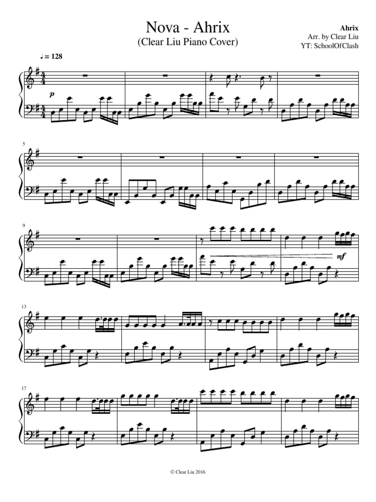 Nova Ahrix Piano Sheets | PDF