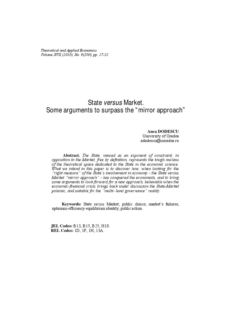 Rethinking State-Market Dynamics | PDF | Welfare Economics | Externality