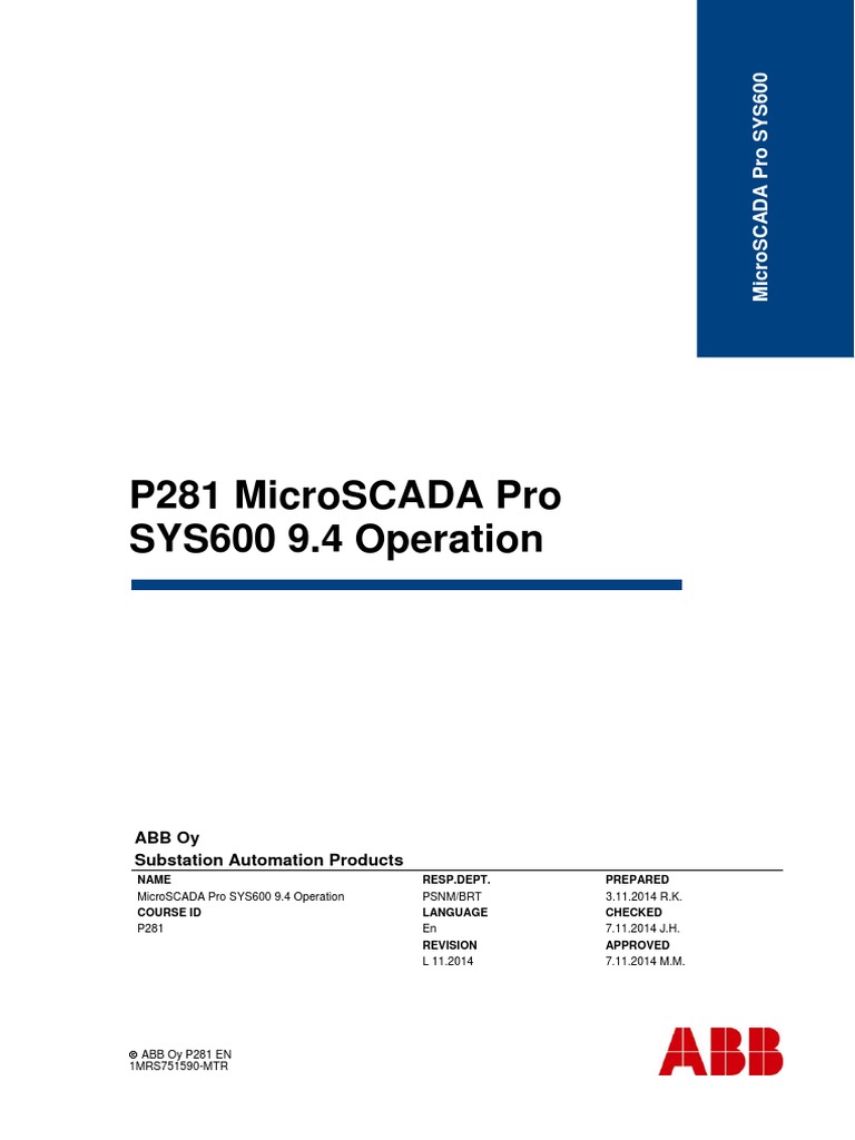 P281 (En) SYS600 94 Operation 14042015 | PDF | Scada | Digital Technology