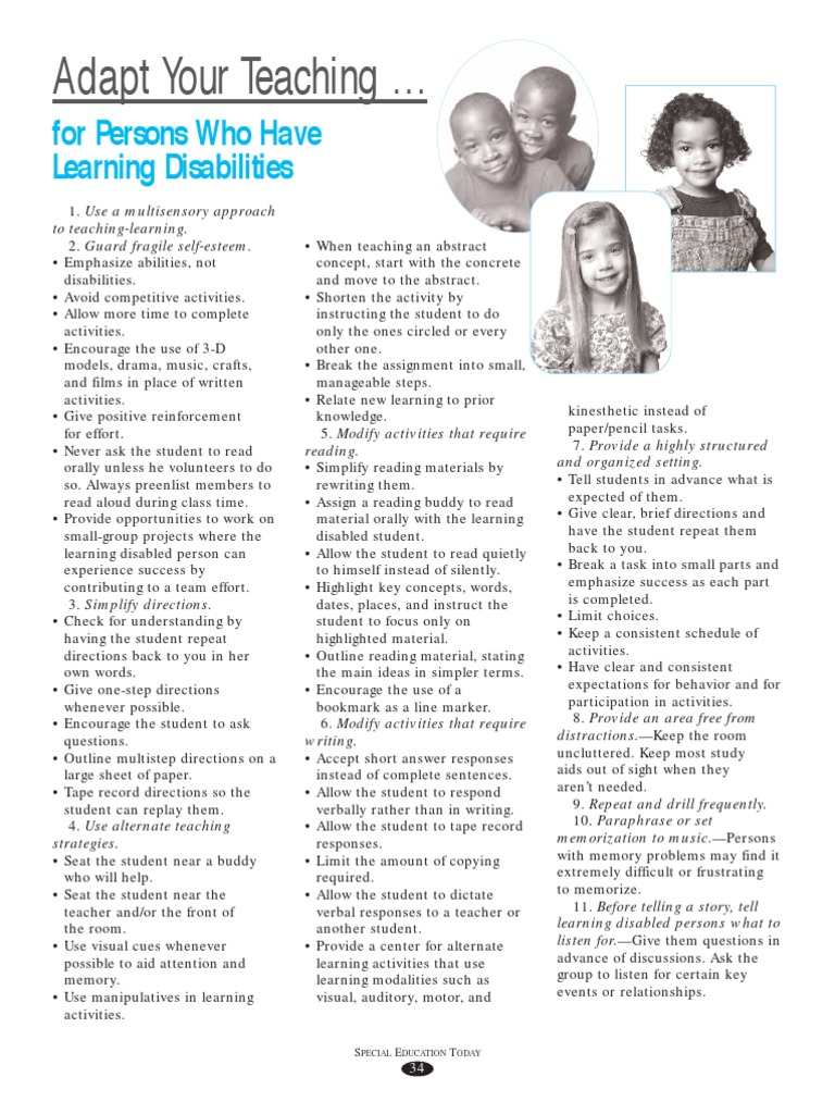 Adapting Instruction for Learning Disabilities | PDF | Learning ...