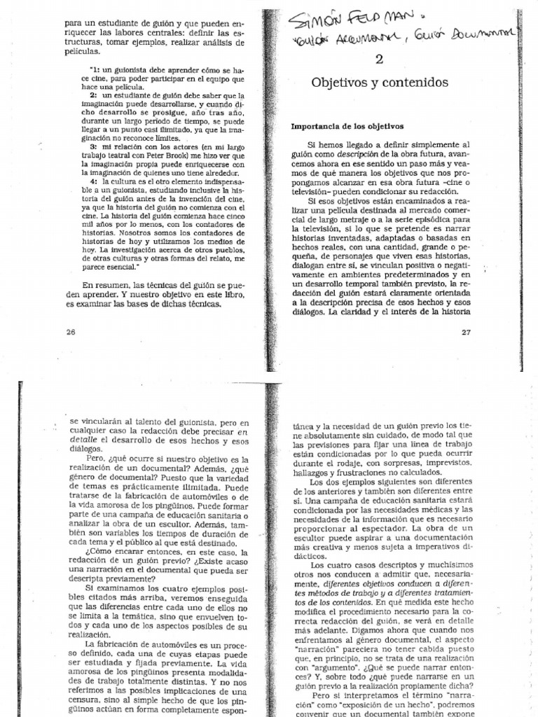 Simón Feldman-Guion Documental, Guion Argumental | PDF | Documental | Inteligencia artificial