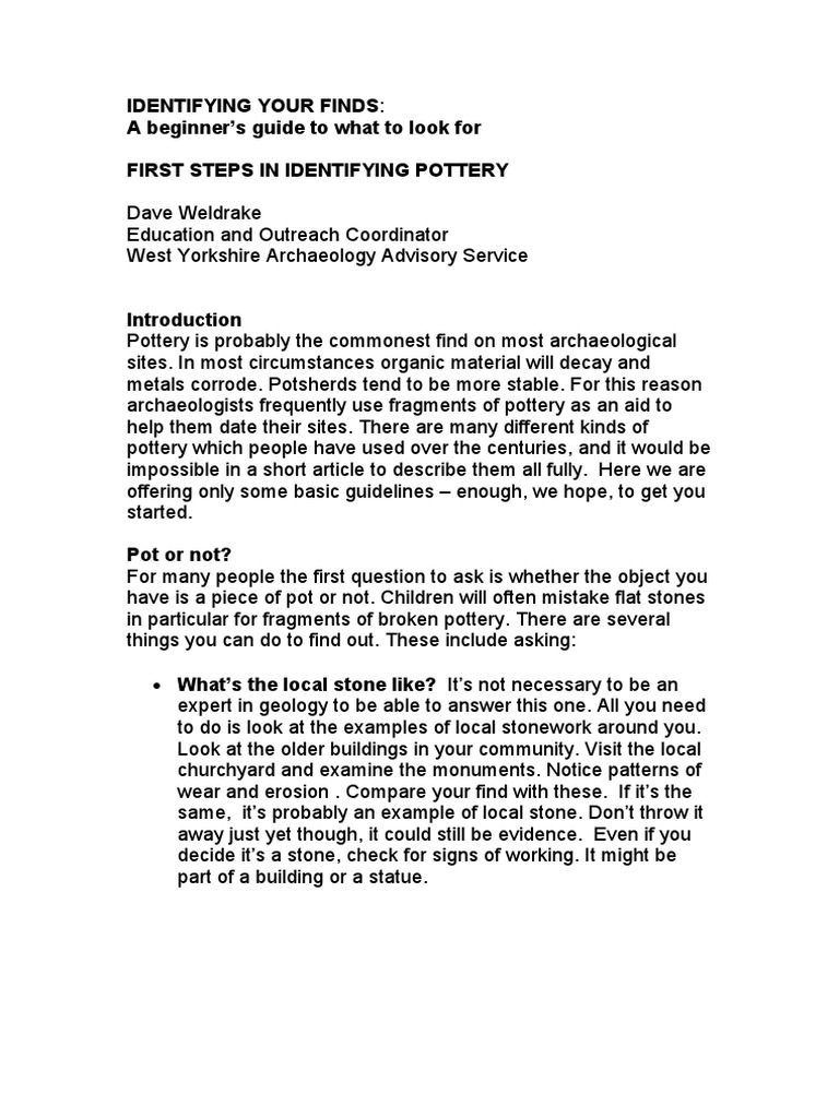 Identifying Pottery Sherds: A Guide | PDF | Pottery | Porcelain